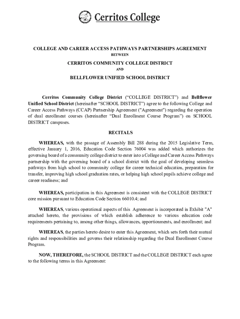 Fillable Online college and career access pathways partnerships ...