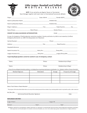 Fillable Online Henry County Little League Baseball Player Registration ...