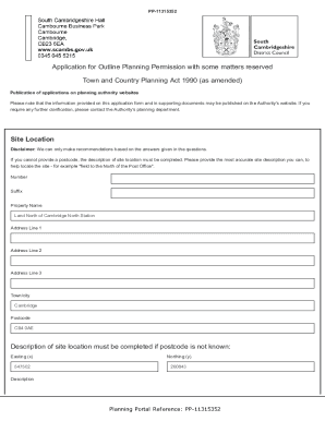 Fillable Online Application for Outline Planning Permission with some ...