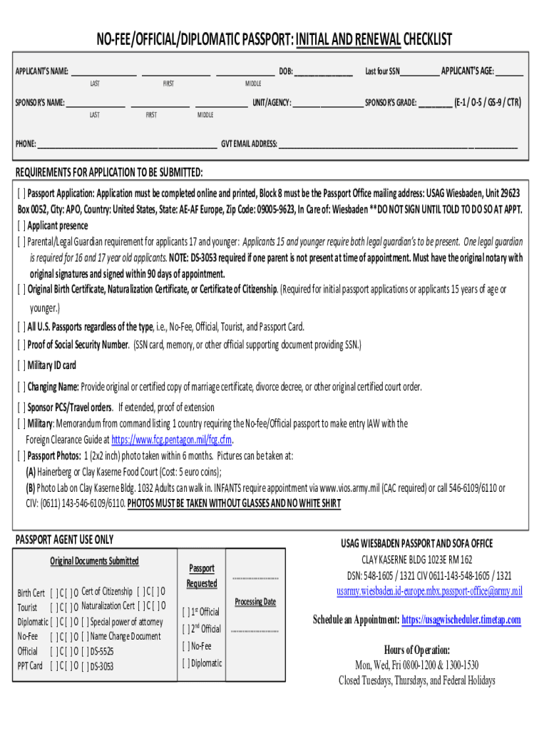 Fillable Online NO-FEE/OFFICIAL/DIPLOMATIC PASSPORT Fax Email Print - pdfFiller