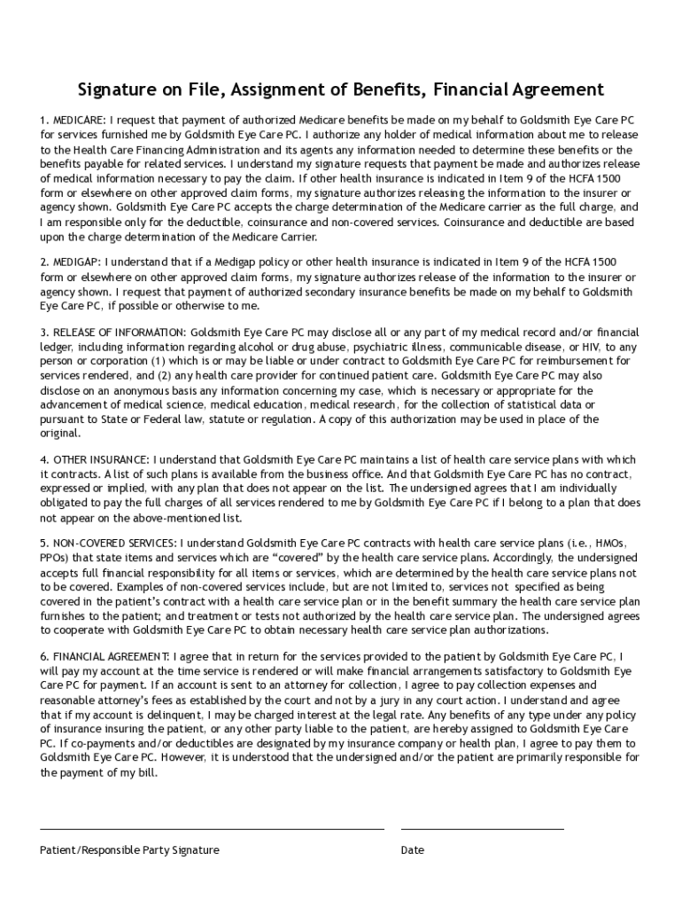 Fillable Online Signature-File-Assignment-Benefits-Financial-Agreement ...