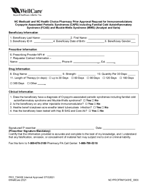 Fillable Online NC Medicaid Outpatient Pharmacy Prior Approval Criteria ...