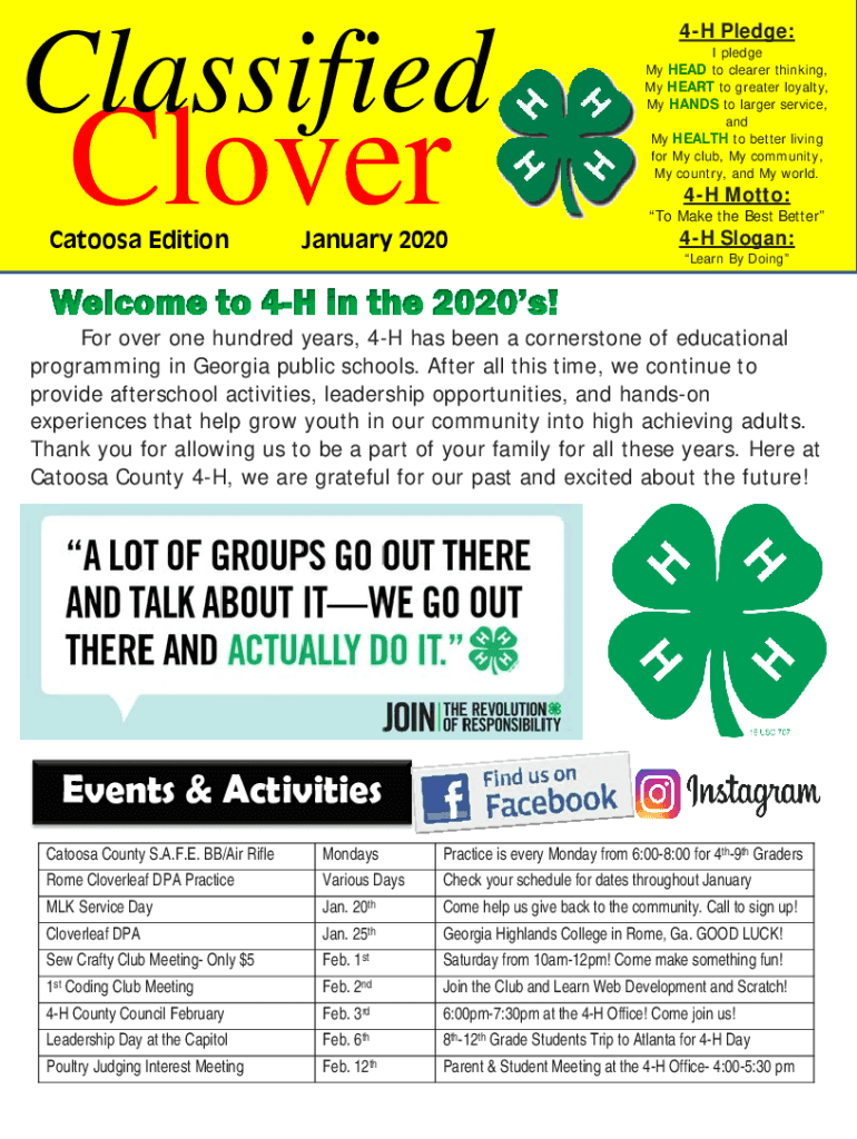 Fillable Online Applying the 4-H pledge to member's lives - 4-H ...
