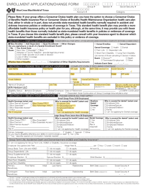 Fillable Online Bcbs Enrollment Application - Fill Online, Printable ...