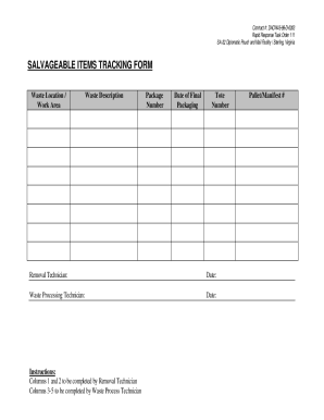 Fillable Online 4-Salvageable Items Tracking Form.PDF Fax Email Print ...
