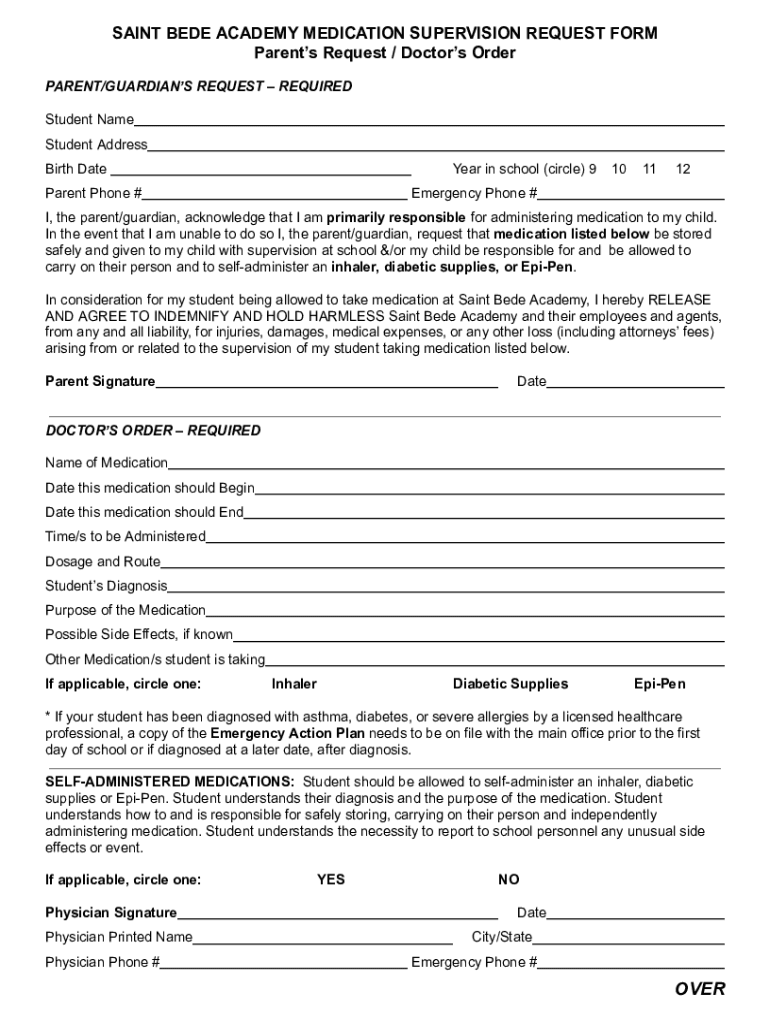 Fillable Online Medications-permission to give prescription Fax Email ...