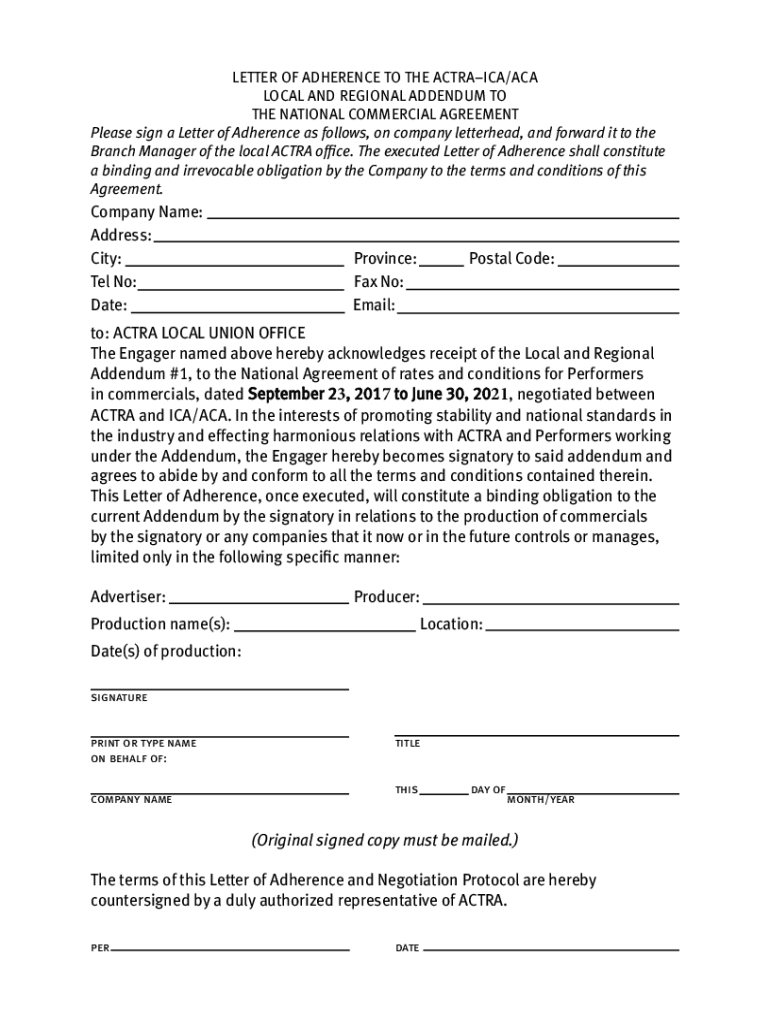 Fillable Online Commercial Agreement: Definition & Sample Fax Email ...