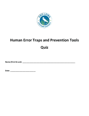 Fillable Online Top Seven Human Error Traps For Every Organization Fax ...