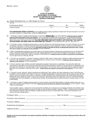 Fillable Online ga-sales-tax-certificate-of-exemption- ... Fax Email ...