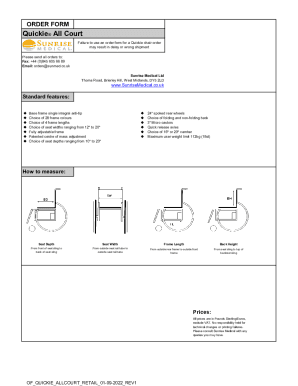 Fillable Online TS Order Form - Quickie-Wheelchairs.com Fax Email Print ...