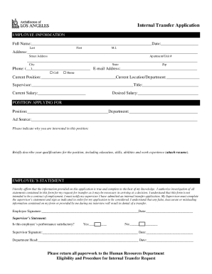 Fillable Online handbook la-archdiocese Employee Internal Transfer ...