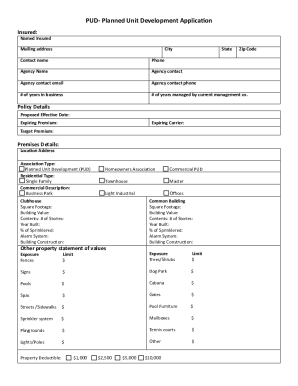 Fillable Online PUD- Planned Unit Development Application Fax Email ...