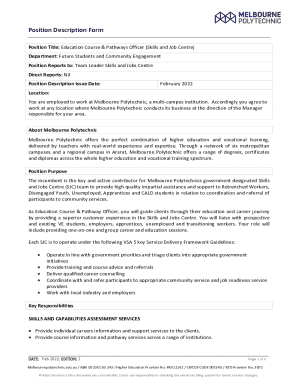 Fillable Online University Staff Position Description Form Fax Email ...