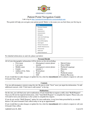 Fillable Online Patient Portal Navigation Guide Fax Email Print - pdfFiller