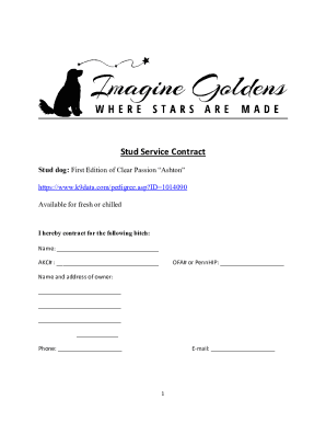 Fillable Online Stud Dog Sample Contract Fax Email Print - pdfFiller