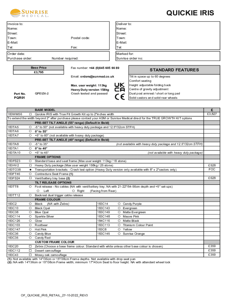 Fillable Online Quickie IRIS Fax Email Print - pdfFiller