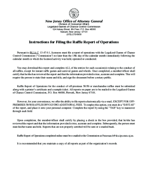 Fillable Online Nj Raffle Report Form. Ticket Template Fax Email Print - pdfFiller