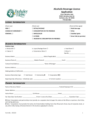 Fillable Online Alcohol License Application Cover Letter For businesses ...