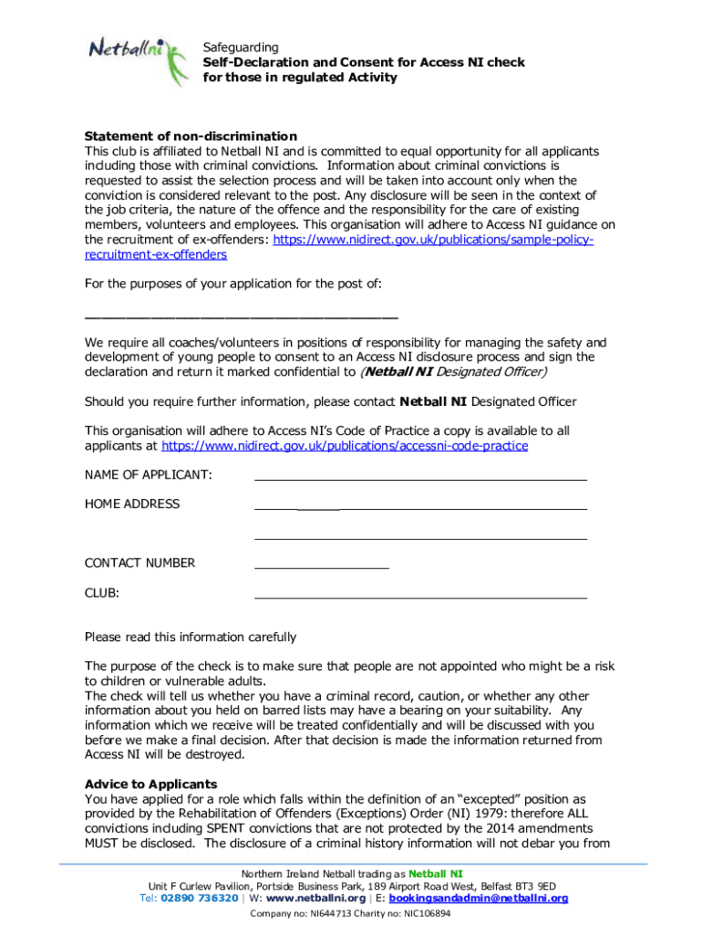 Fillable Online self-declaration form for applicants, employees and ...