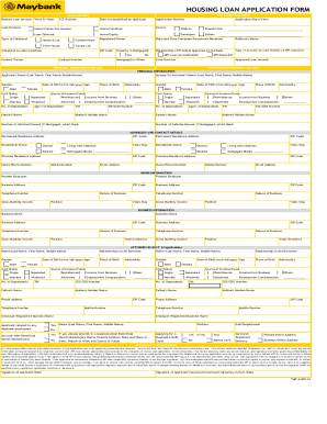 Fillable Online Maybank Application FORM - HOUSING LOAN ... Fax Email ...