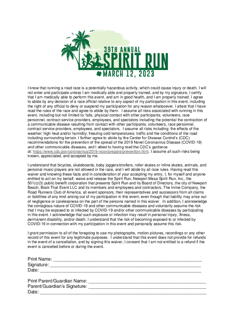 Fillable Online Collect waiver signatures from participants registered ...