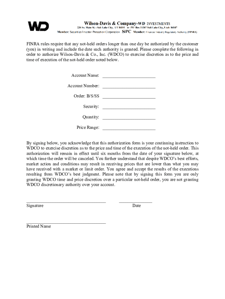 Fillable Online Not-Held Order Form Fax Email Print - pdfFiller