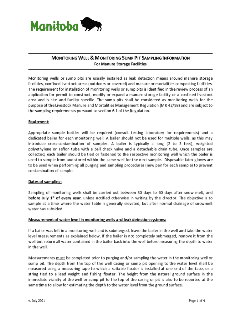 Fillable Online Installing a Monitoring Well: Methods, Uses, and Common ...