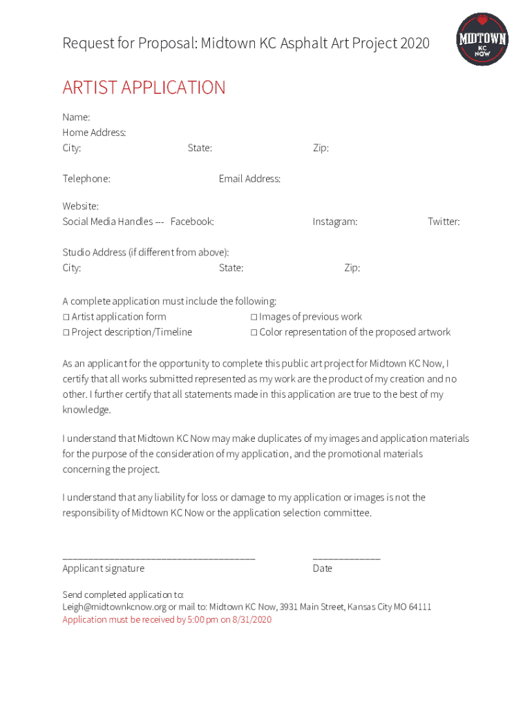 Fillable Online Request for Proposal: Midtown KC Asphalt Art Project ...