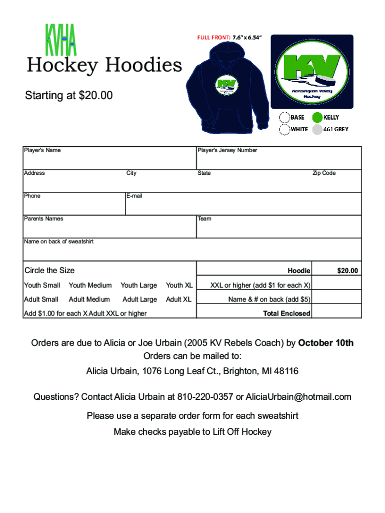 Fillable Online Hoodie Order (2).pdf Fax Email Print - pdfFiller