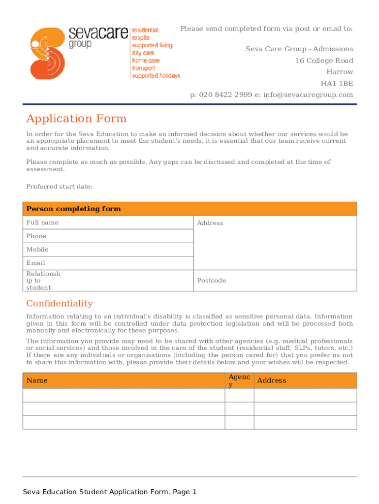 Seva Care is Recruiting - various roles - We are Harrow Doc Template ...