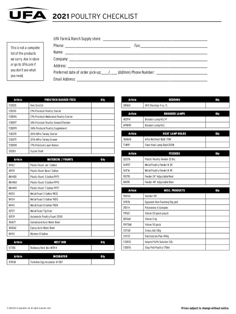 Fillable Online Find your Chicken, Poultry & Animal Farming Resources ...