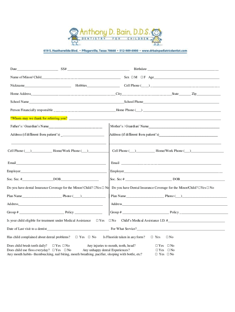 Fillable Online New Patient Paperwork Packet.pdf Fax Email Print ...