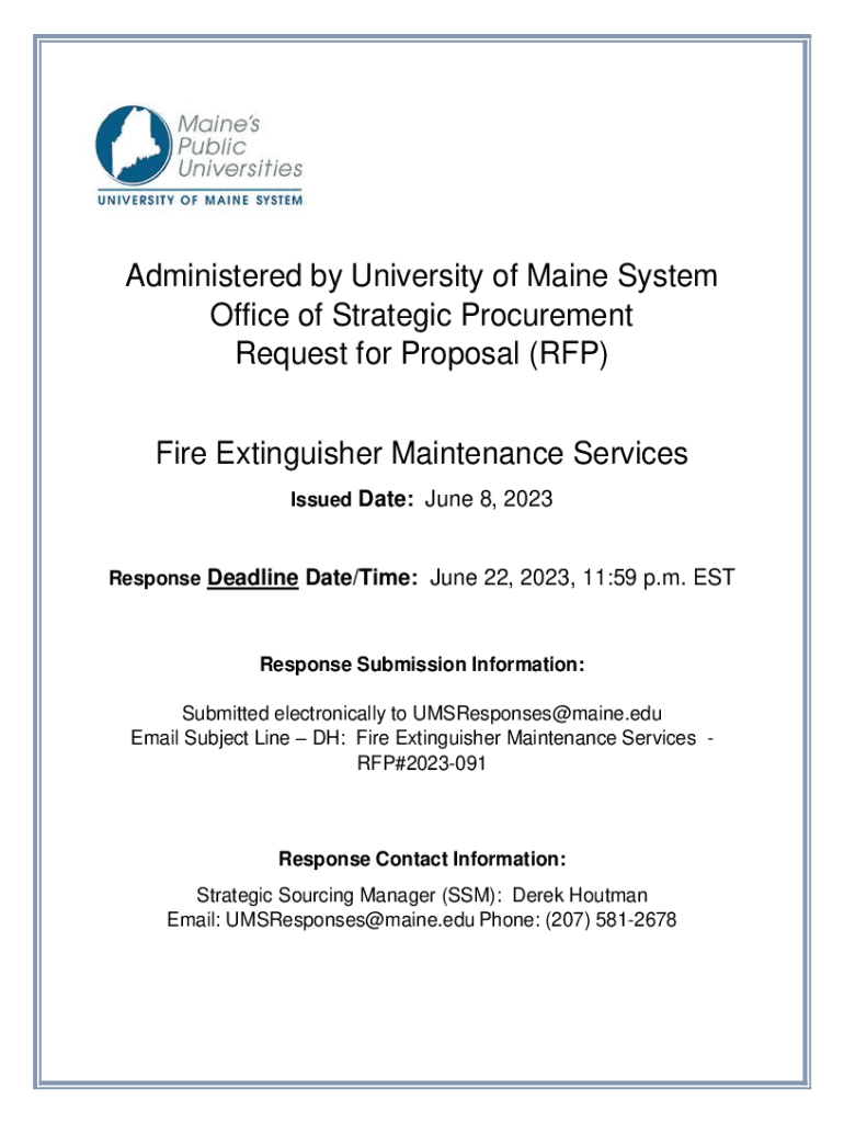 Fillable Online Request for Proposal (RFP) Fire Extinguisher ...