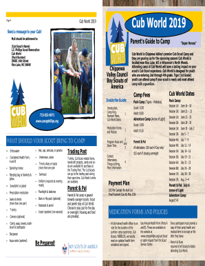 Fillable Online CUB WORLD PLANNING AND PROGRAM GUIDE Fax Email Print ...