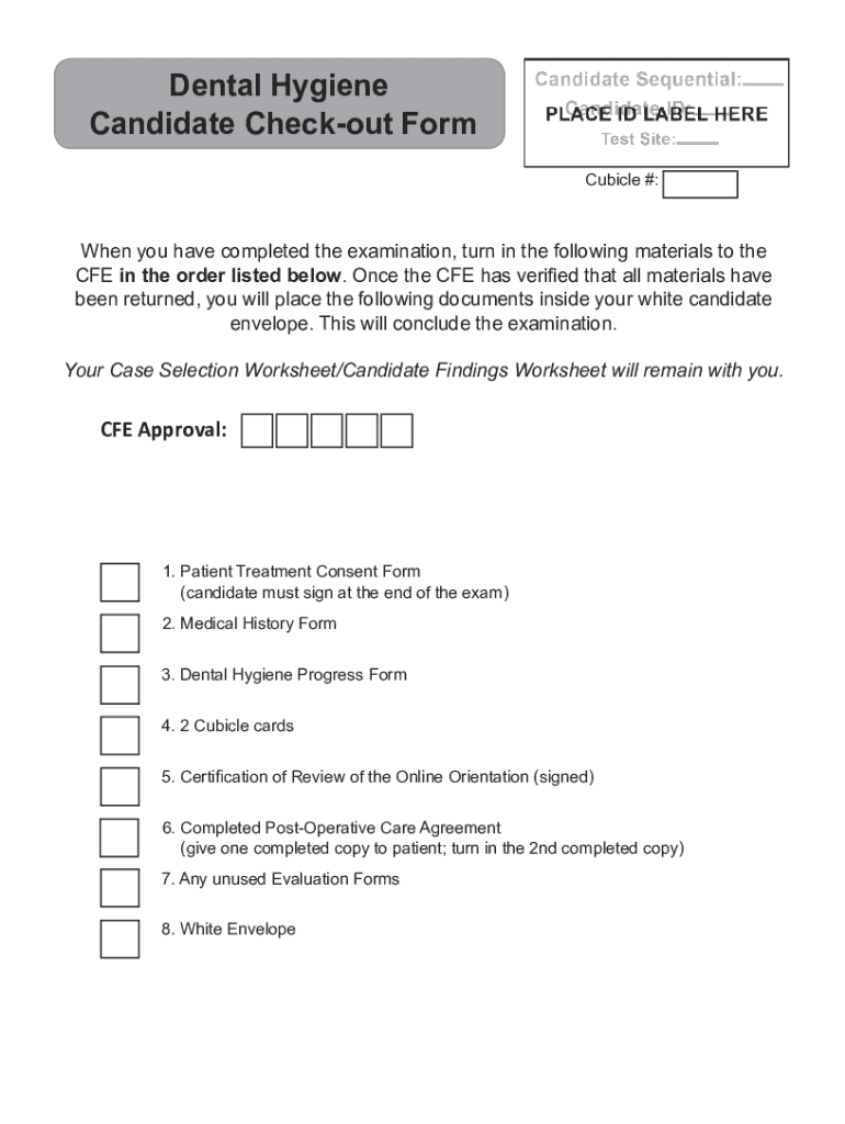 Fillable Online Dental Hygiene Candidate Selection Form Fax Email Print ...