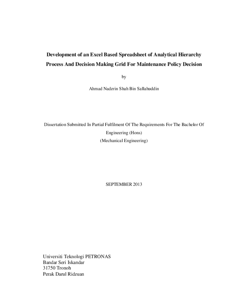 Fillable Online Development of an Excel Based Spreadsheet of Analytical ... Fax Email Print ...