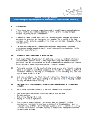 Fillable Online Hospital Discharge Protocol Reduction of prolonged ...