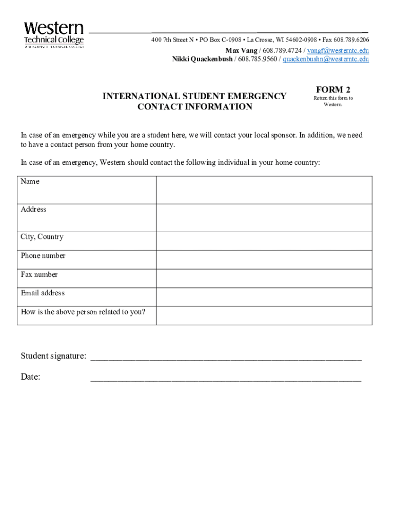 Fillable Online International Student Admissions Information and Procedures Fax Email Print ...