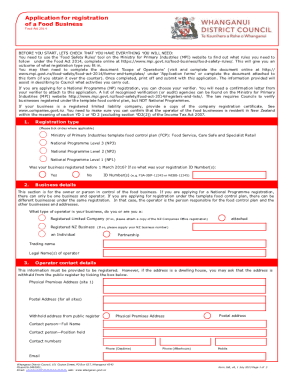 Fillable Online Form 168 Application for Registration of a Food ...
