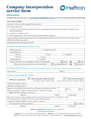 Fillable Online SMSF establishment and Heffron administration service ...