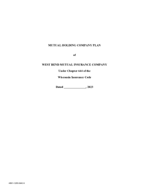 Fillable Online oci wi MUTUAL HOLDING COMPANY PLAN of WEST BEND ... Fax ...