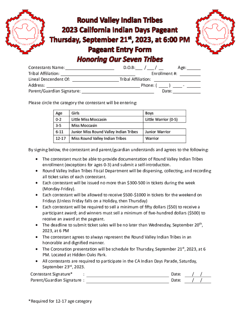 Fillable Online pageant entry form Fax Email Print - pdfFiller