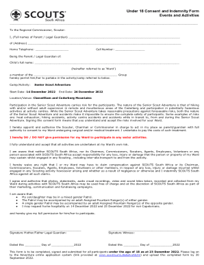Fillable Online Scout Consent Form - Fill Online, Printable, Fillable ...