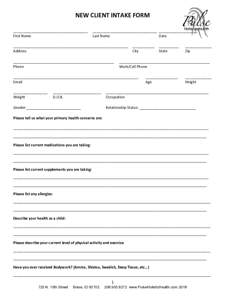 Fillable Online Business Formation Client Intake Form Fax Email Print ...