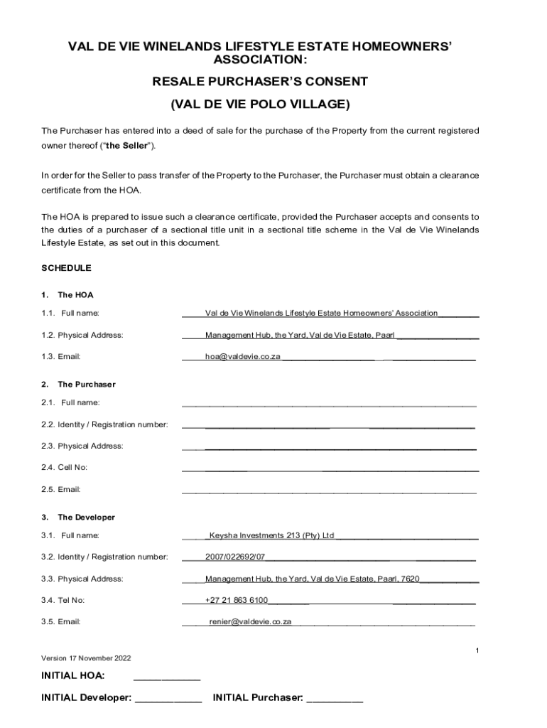 Fillable Online Residential Estate in Val de Vie Estate - Knight Frank ...