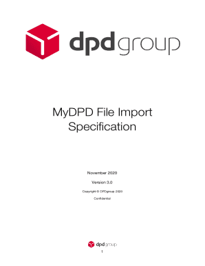 Fillable Online help dpd co MyDPD File Import Specification Fax Email ...