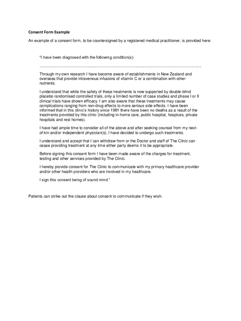 Fillable Online Consent Form Example Fax Email Print - pdfFiller