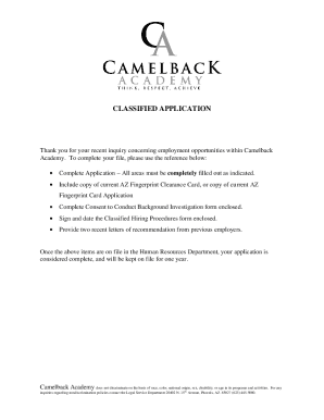 Fillable Online Camelback Application - Fill Online, Printable ...