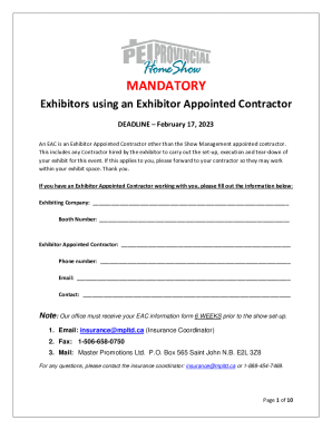 Fillable Online Exhibitor Notification of Intent to Use ... Fax Email Print - pdfFiller