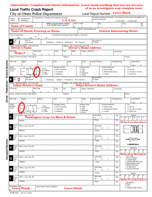 Fillable Online Local Traffic Crash Report City of Obetz Police ...